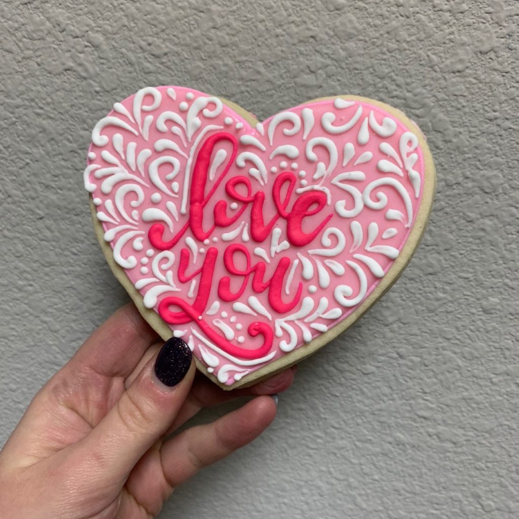 'love you' intricate heart cookies - Hayley Cakes and Cookies Hayley ...
