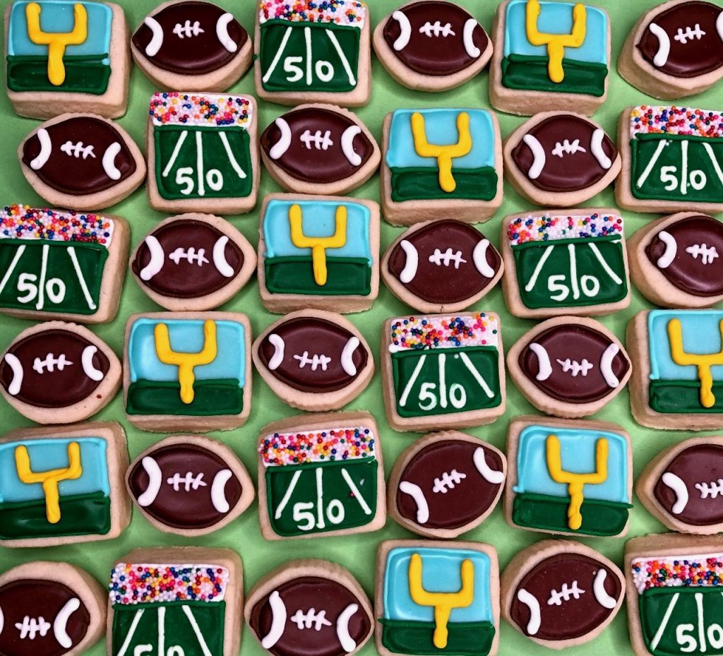 Mini Football Cookie Assortment - Hayley Cakes and Cookies Hayley Cakes ...