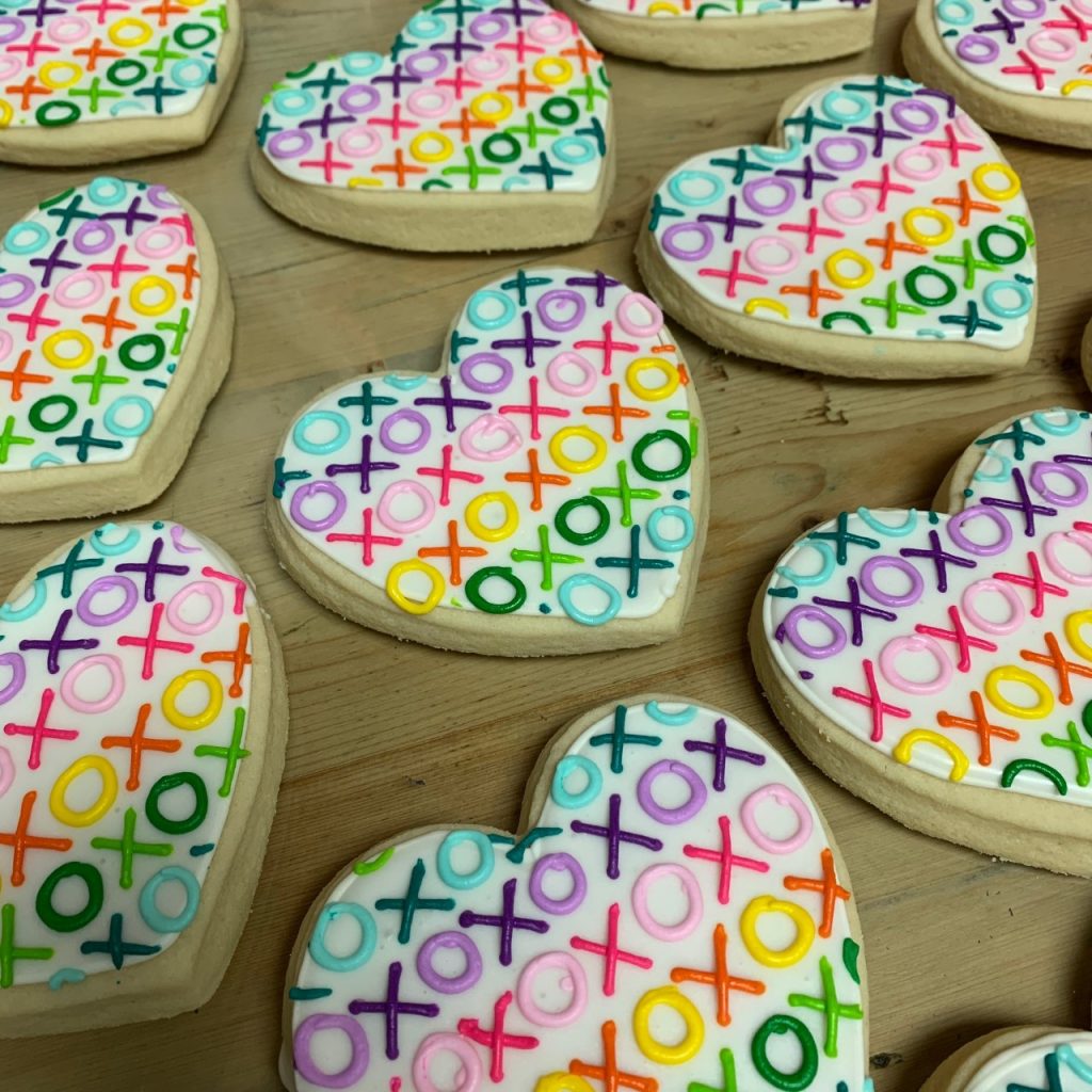 Rainbow XOXO cookies - Hayley Cakes and Cookies Hayley Cakes and Cookies