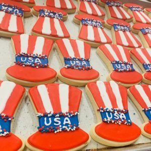 Patriotic Uncle Sam Hat Cookies - Hayley Cakes and Cookies Hayley Cakes ...