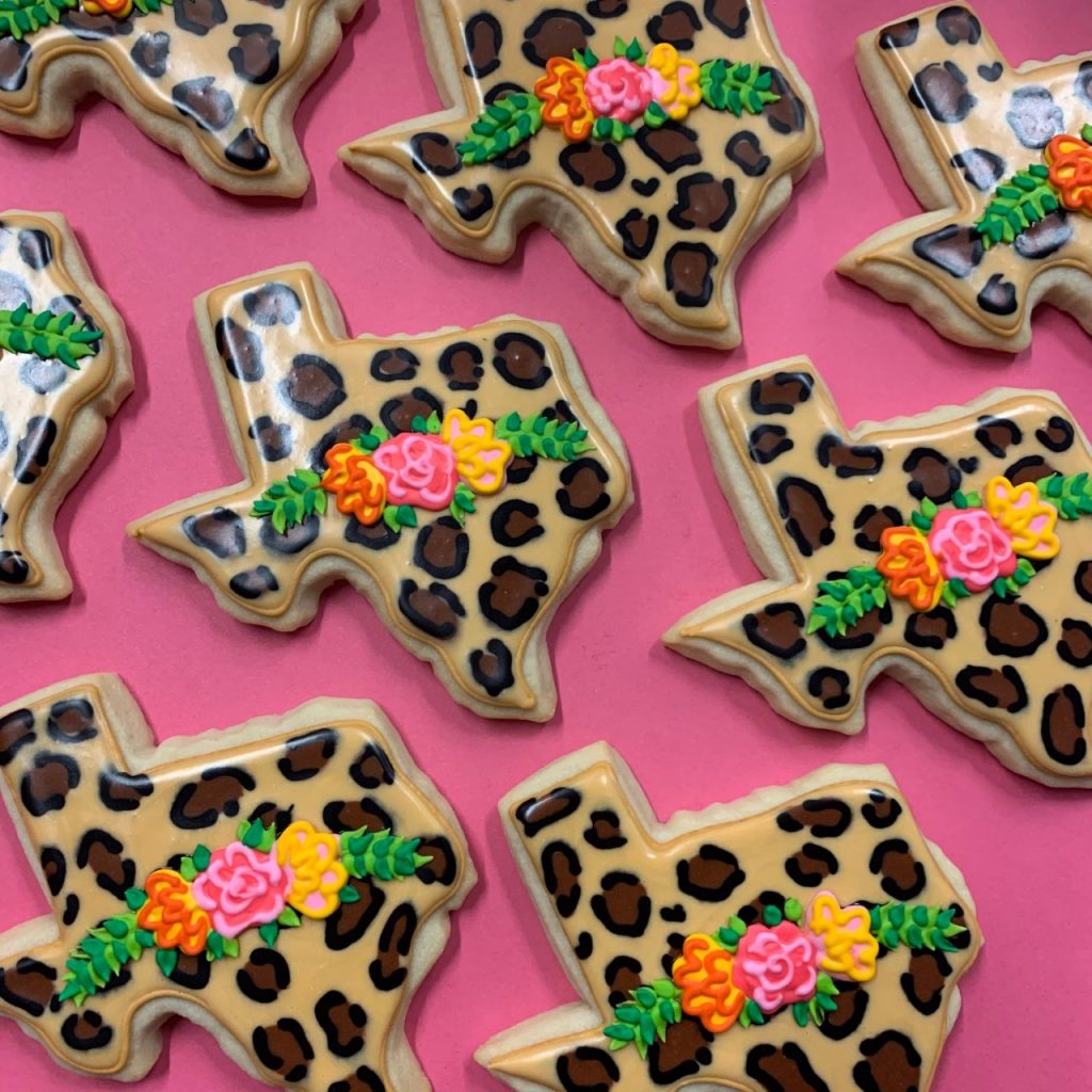 Leopard Floral Texas Cookies - Hayley Cakes and Cookies Hayley Cakes ...