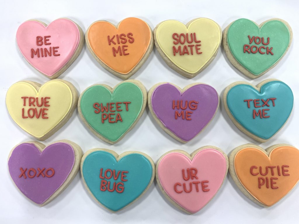 Conversation Heart Cookies - Hayley Cakes and Cookies Hayley Cakes and ...