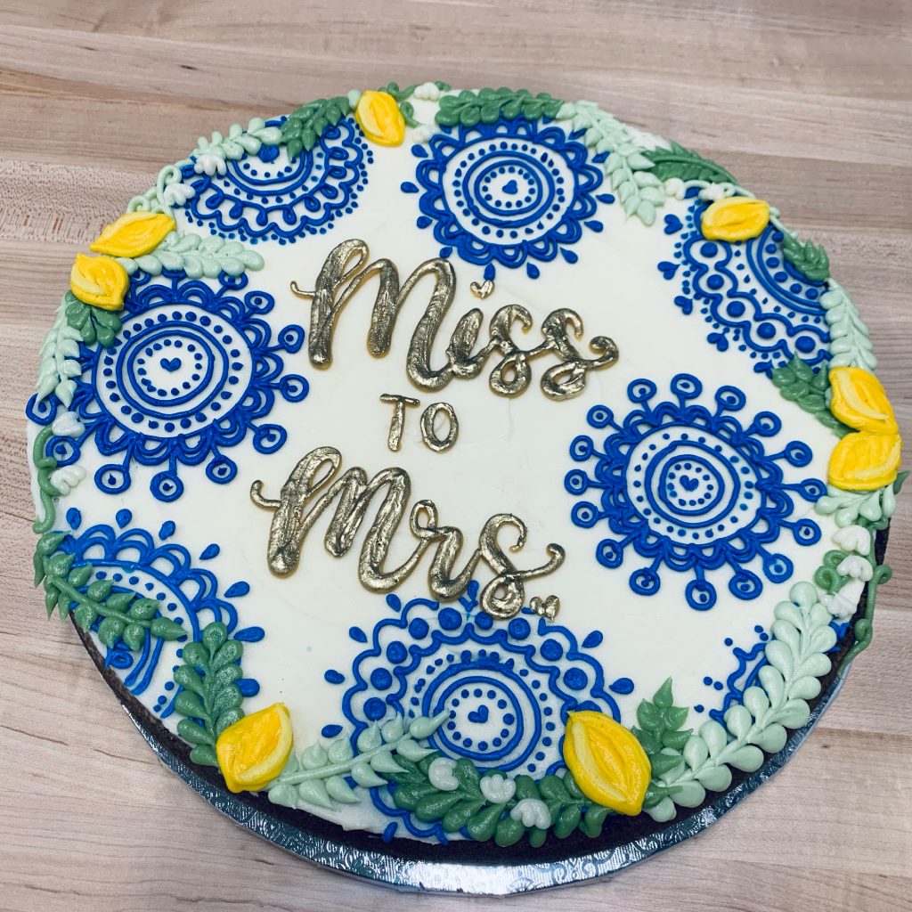 Classy Lemon Theme Miss to Mrs Cookie Cake - Hayley Cakes and Cookies ...
