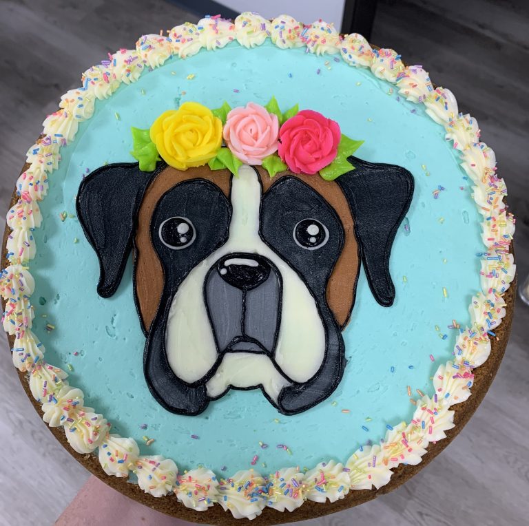 Boxer Puppy Cookie Cake - Hayley Cakes and Cookies Hayley Cakes and Cookies