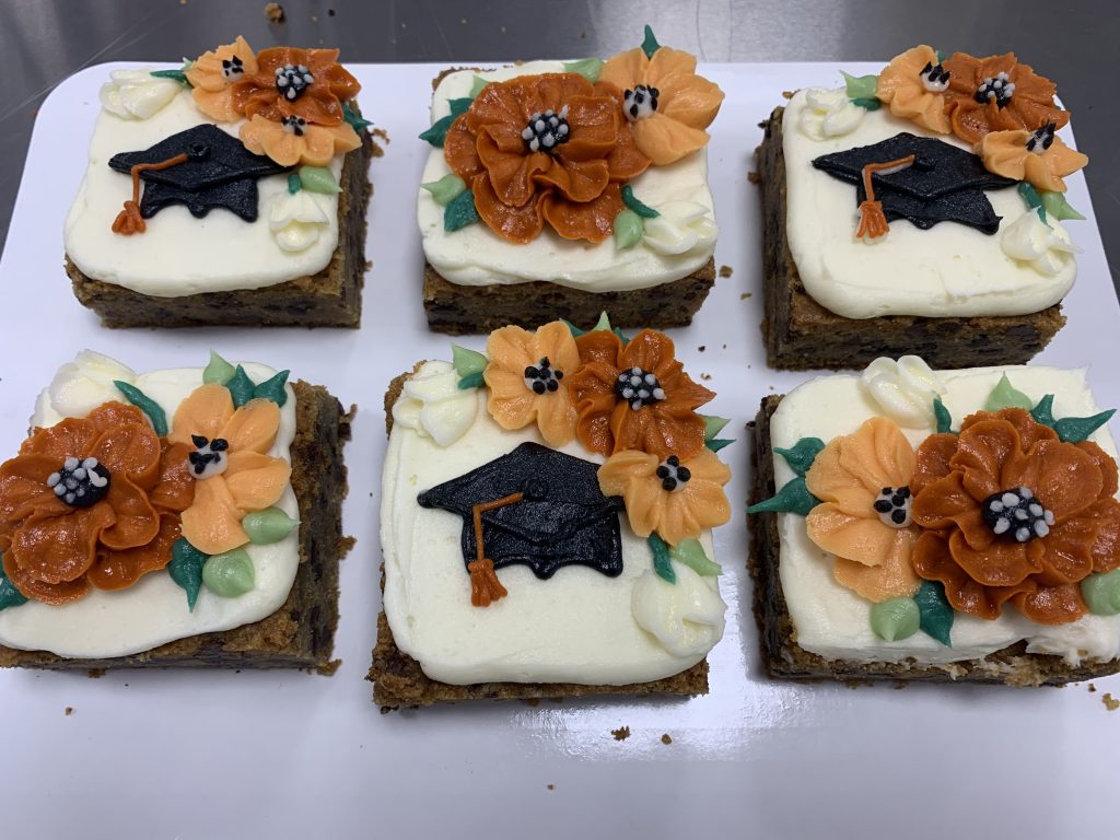 floral graduation cookie cake squares - Hayley Cakes and Cookies Hayley ...
