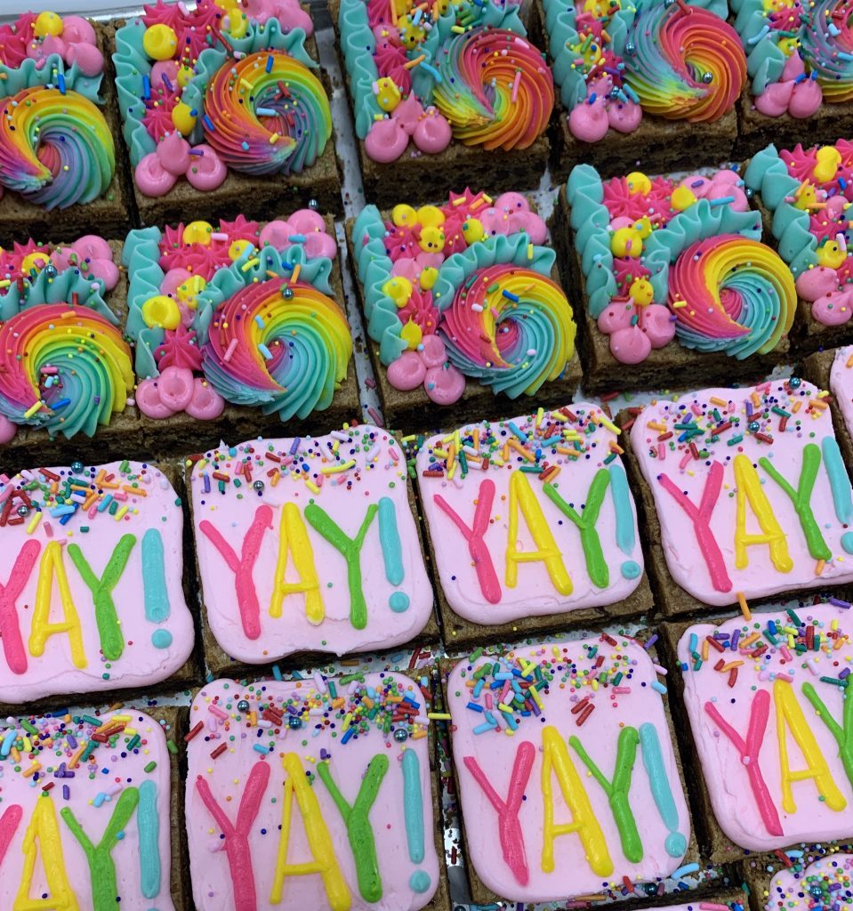 YAY celebration cookie cake squares - Hayley Cakes and Cookies Hayley ...