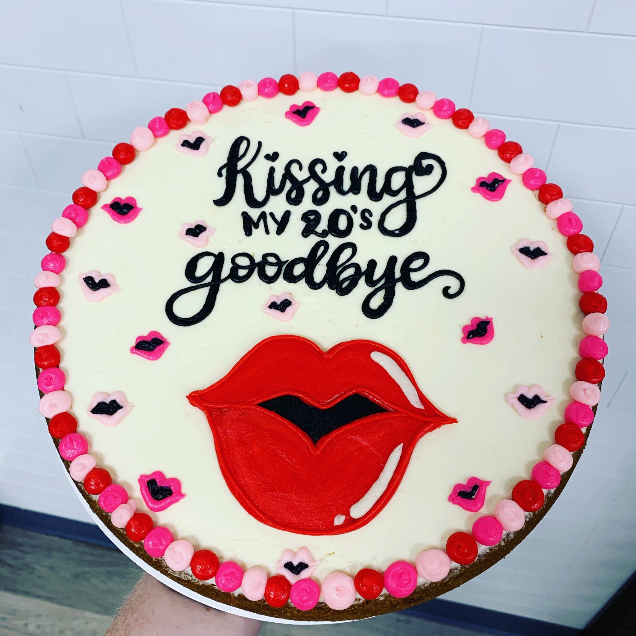Kissing my 20's goodbye cookie cake - Hayley Cakes and Cookies Hayley ...