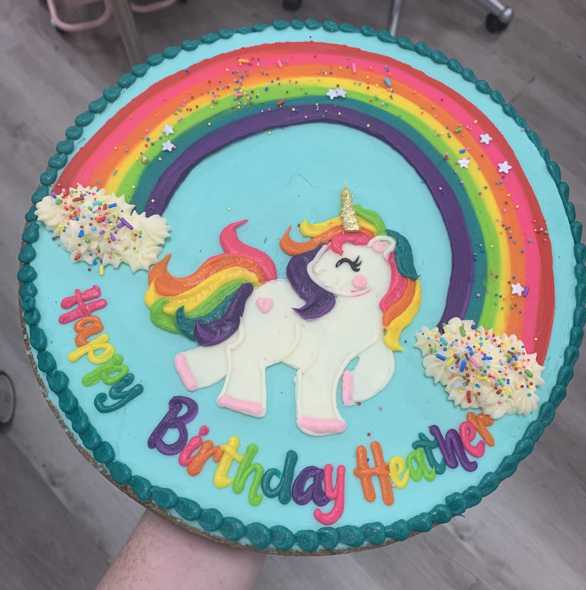 Prancing Unicorn Rainbow cookie cake - Hayley Cakes and Cookies Hayley ...