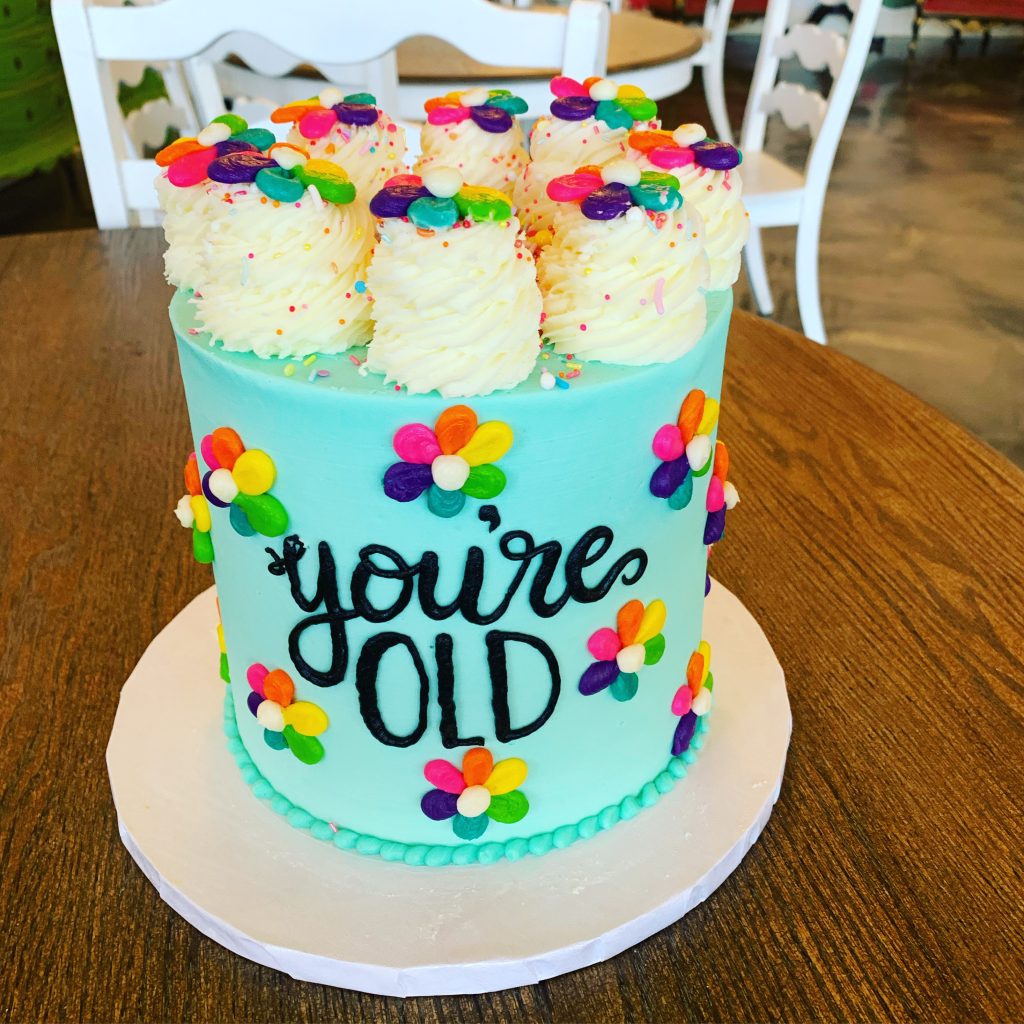 You're Old Rainbow flower cake - Hayley Cakes and Cookies Hayley Cakes ...