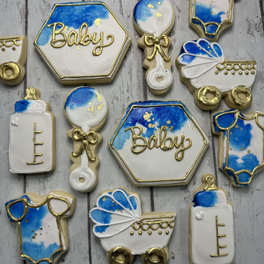 Baby Boy Watercolor Cookies - Hayley Cakes and Cookies Hayley Cakes and ...