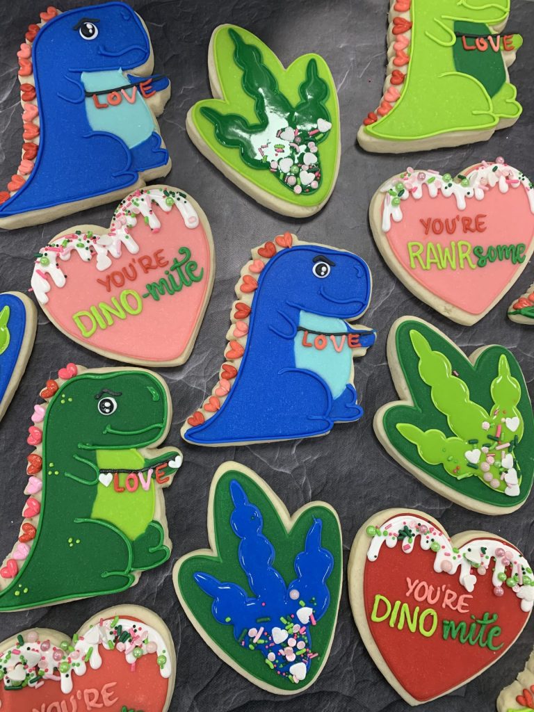 dinosaur valentine set - Hayley Cakes and Cookies Hayley Cakes and Cookies