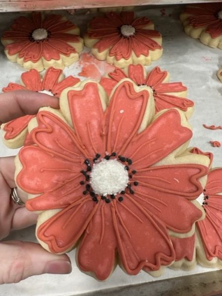 Deep Dusty Rose boho flower Cookie - Hayley Cakes and Cookies Hayley ...