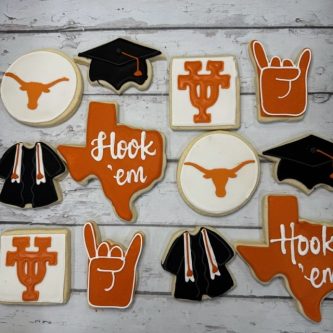 UT longhorns, graduation cookie set of 12 - Hayley Cakes and Cookies ...