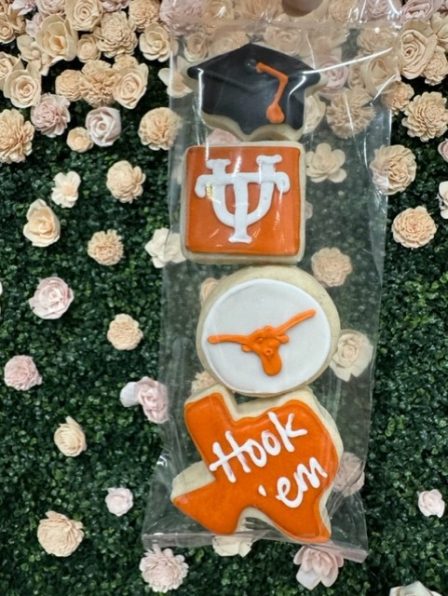mini UT graduation cookie 4 pack - Hayley Cakes and Cookies Hayley ...