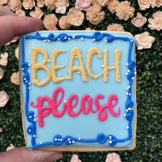 Beach Please Cookie - Hayley Cakes and Cookies Hayley Cakes and Cookies