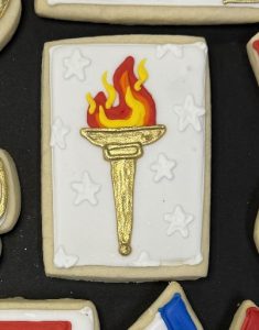 Olympic torch cookie - Hayley Cakes and Cookies Hayley Cakes and Cookies