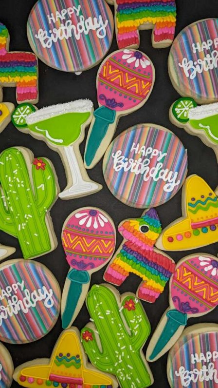 fiesta birthday cookie set of 12 - Hayley Cakes and Cookies Hayley ...