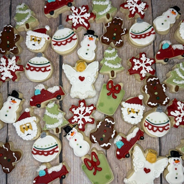 Vintage christmas Mini Cookie set of 36 - Hayley Cakes and Cookies ...